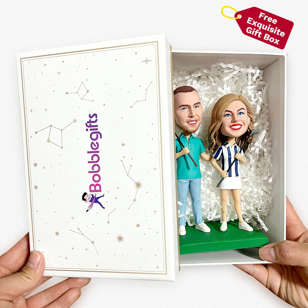 Custom Couple Bobblehead with Flowers From Photo Online – BobbleGifts