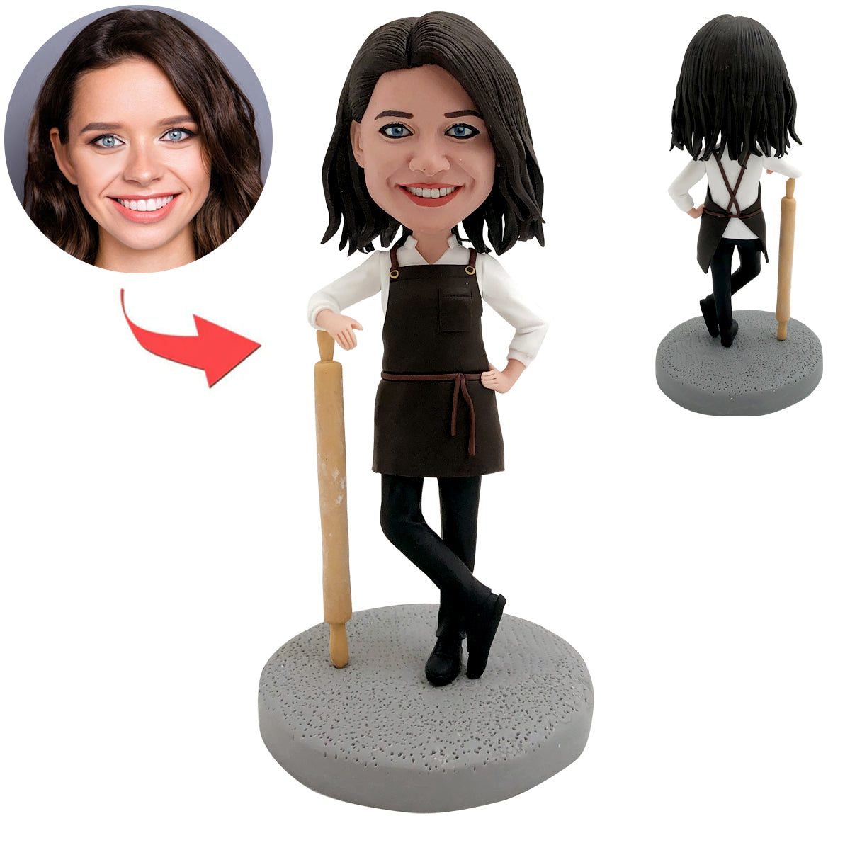Personalized Custom Bobblehead Chef Mom WIth Rolling Pin as Mother's ...