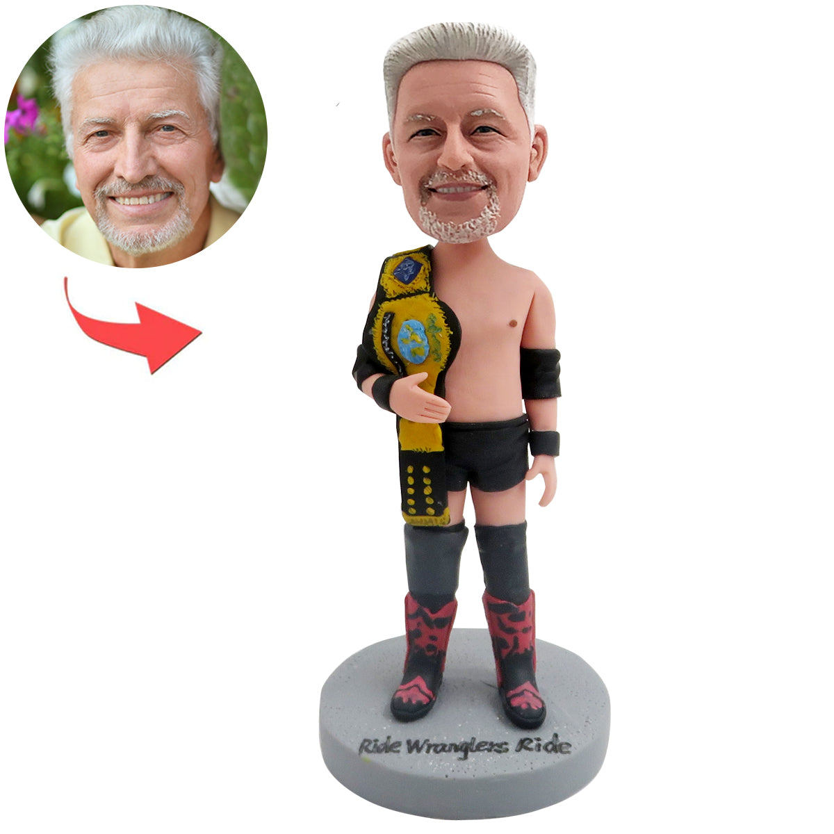 Custom Bobblehead Boxing Champion with Gold Belt From His Photos ...