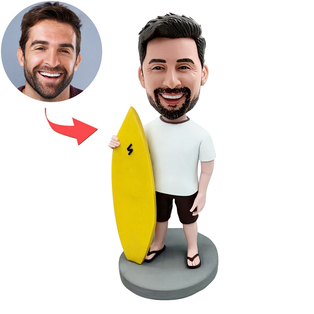 Custom Bobblehead with Surfboard – Personalized Beach Figurine Gift for ...