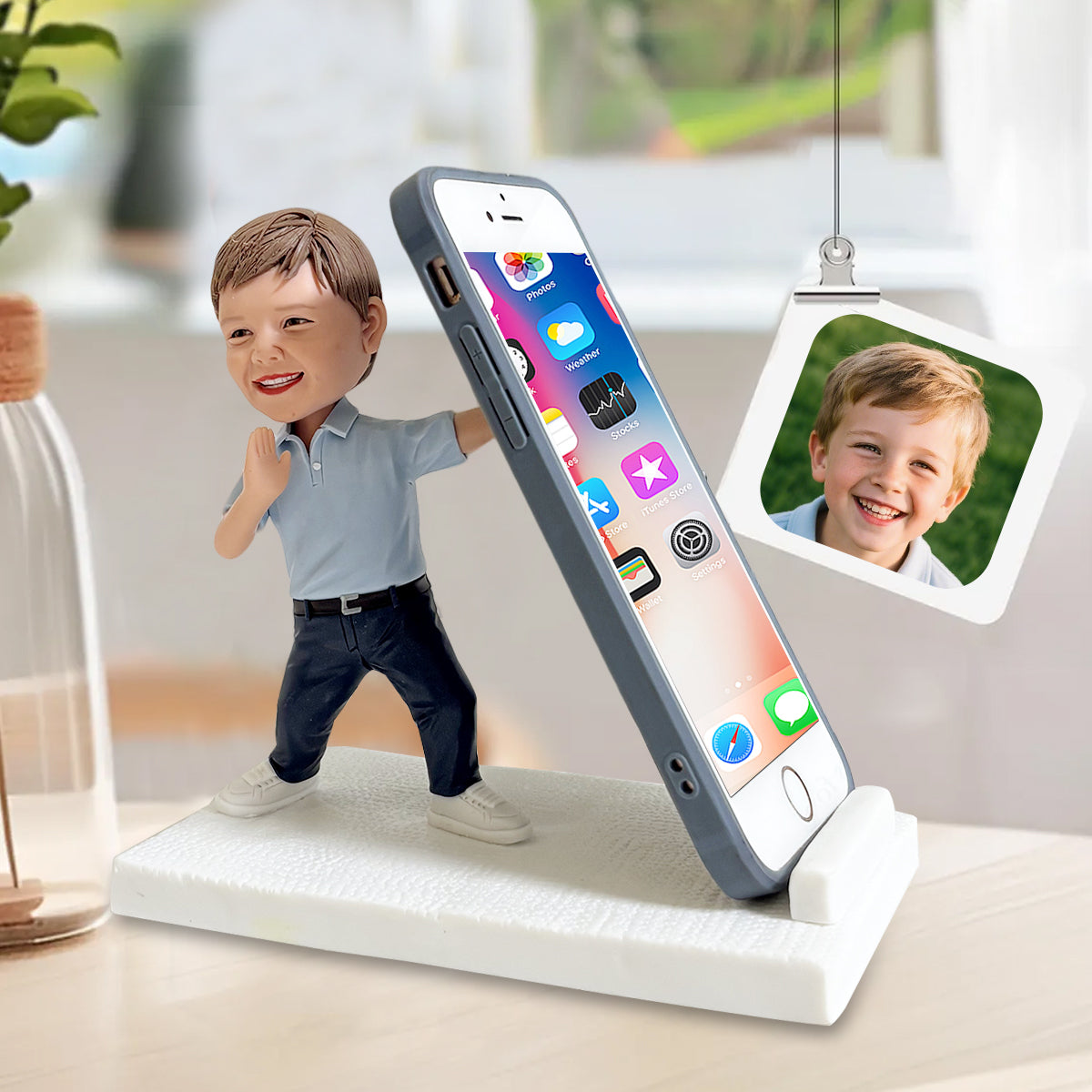 Bobblegifts Personalized Bobblehead Phone Holder | Custom Figurine ...