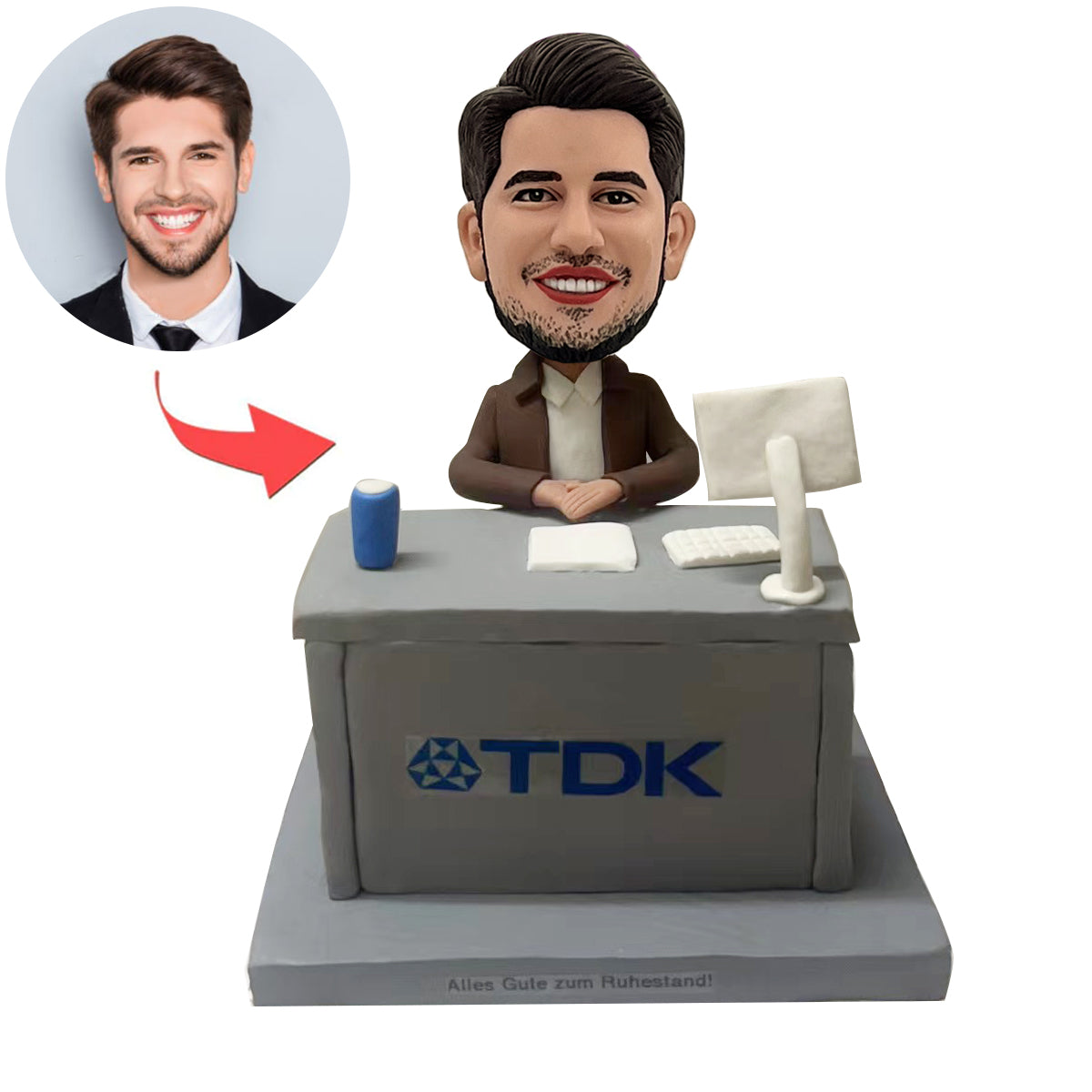 Custom Bobblehead On Working From His Photo Online – BobbleGifts