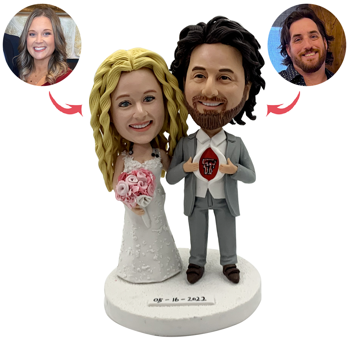 Custom Bobblehead Wedding Couples Cake Topper - Wedding Couple ...
