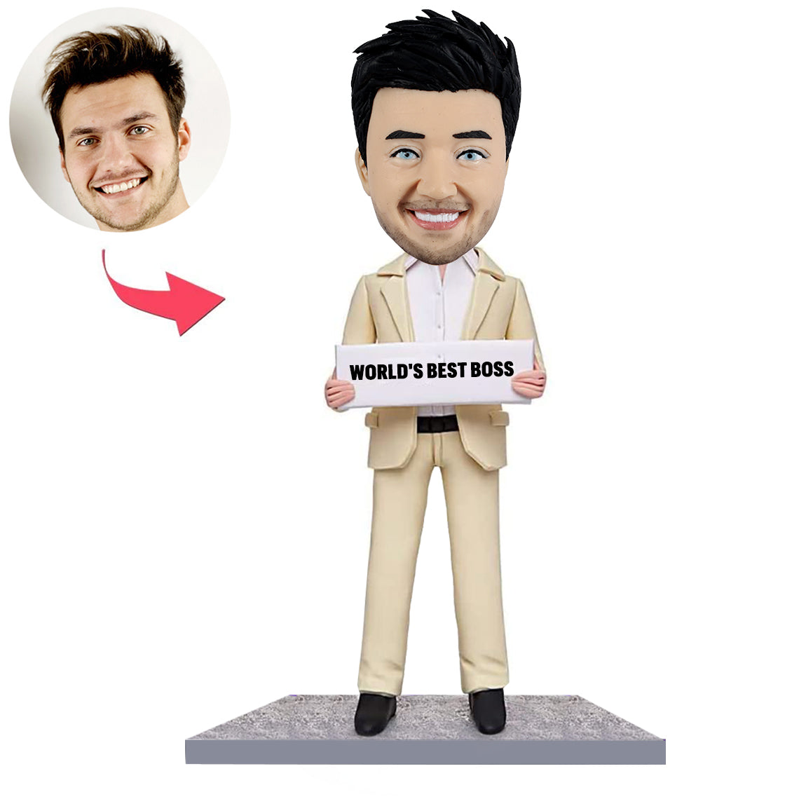 Personalized Custom Male Boss Bobblehead From His Photo Online ...